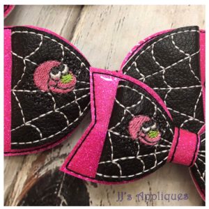 Spiderweb Bow with 2 Loop Options - JJ's Appliqués Machine Embroidery